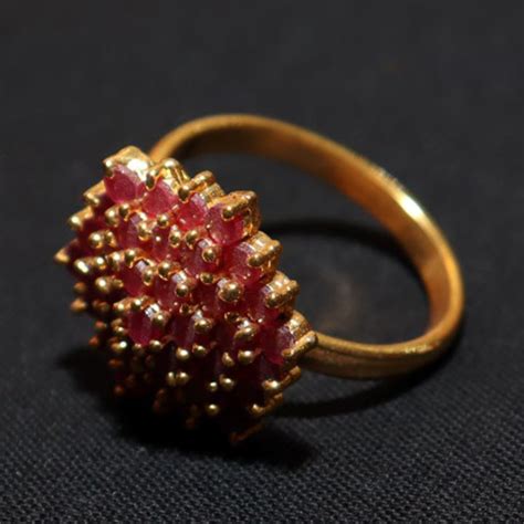 Floral Design Ruby Finger Ring Np