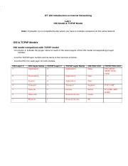 Lab OSI Model TCPIP Model Doc IFT Introduction To Internet Networking Lab OSI Model