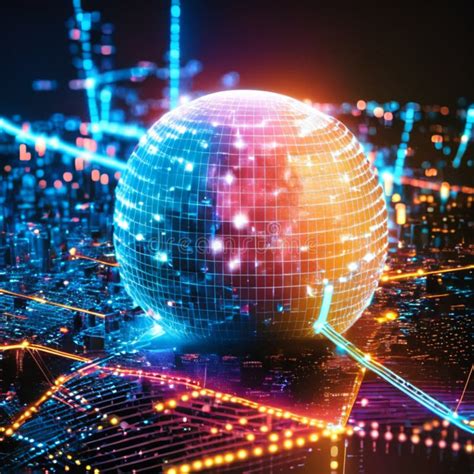 Global Network Connection And Internet Of Things Concept 3d Rendering Stock Illustration