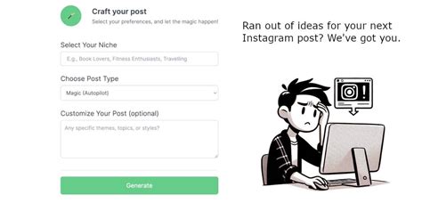 i built a tool to help you generate creative posts for your instagram