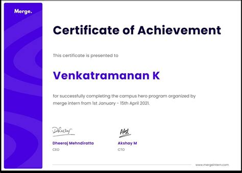Venkatramanan K On Linkedin Wrkyai Prev Merge Intern