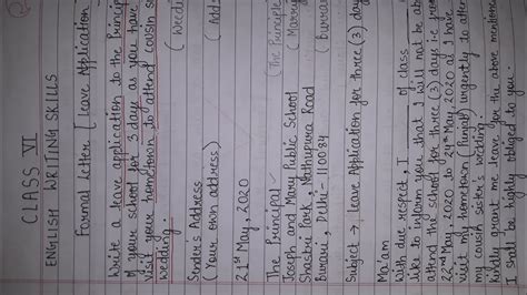 Class 6and Class7 Writing Leave Application Part 3 Youtube