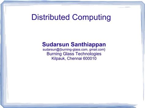 Distributed Computing Odp