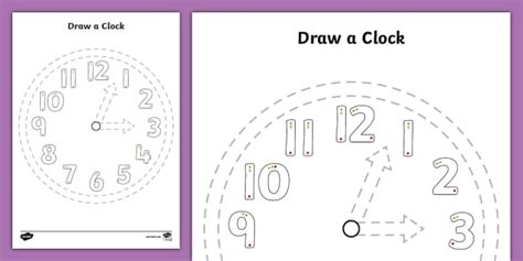 Draw A Clock Pencil Control Activity Teacher Made Twinkl