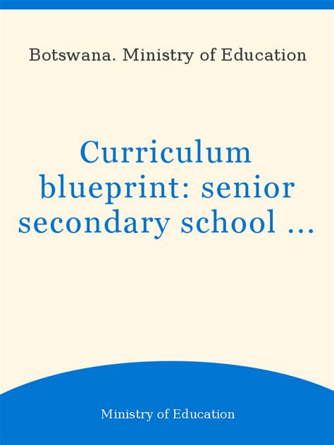 Curriculum Blueprint Senior Secondary School Programme