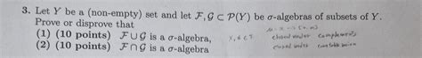 Solved Let Y ﻿be A Non Empty ﻿set And Let Fgsubpy ﻿be