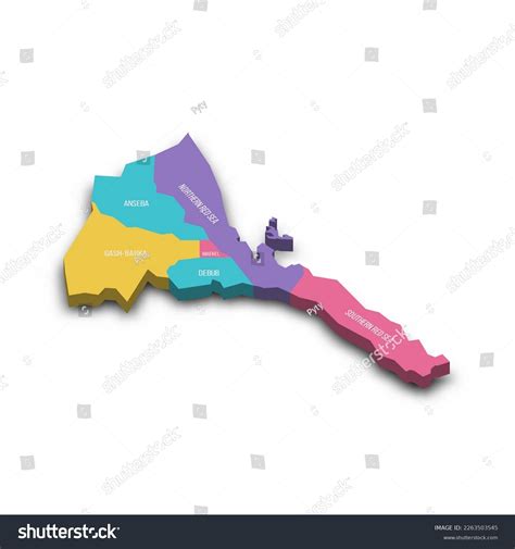 Eritrea Political Map Administrative Divisions Regions Stock Vector Royalty Free 2263503545