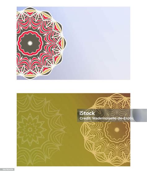 만다라 꽃 패턴 및 장식 빈티지 카드 디자인 벡터 Illustatration입니다 전면 및 후면 결혼식에 대한 스톡 벡터 아트 및 기타 이미지 Istock