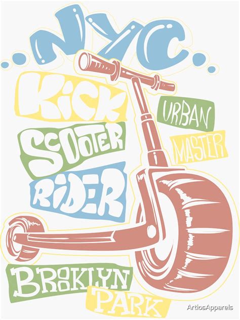 Kick Scooter Rider Sticker For Sale By ArtiosApparels Redbubble