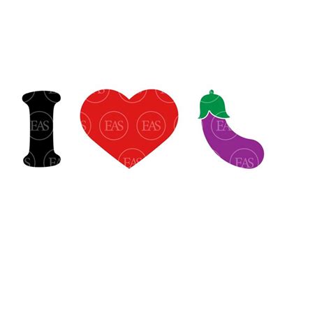 I Love Eggplant Emoji Svg Penis Svg Vector Cut File For Cr Inspire Uplift
