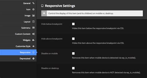 Hiding Menu Items Or Submenus For Responsive Mobile Or Desktop