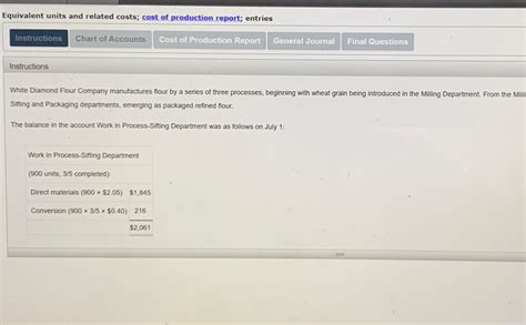 Equivalent Units And Related Costs Cost Of Chegg Com