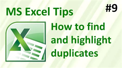 How To Find And Highlight Duplicates In Excel Youtube