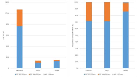Microplastic Concentration In Particles Per M 3 Left And Relative Download Scientific Diagram