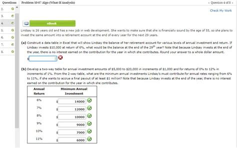 Solved Questions Problem 10 07 Algo What If Analysis