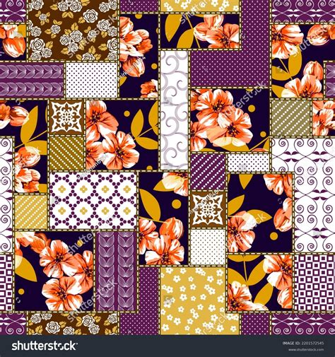 Abstract Hand Drawn Seamless Patchwork Pattern Stock Illustration Shutterstock