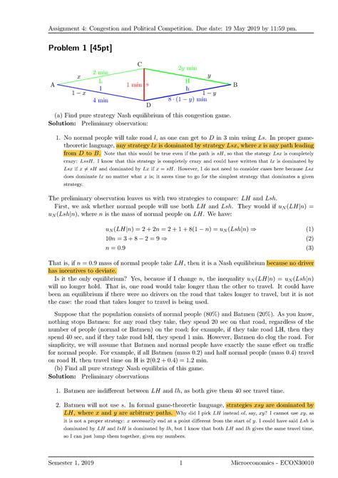 Econ30010 A4 2019 Assignment Problem 1 45pt A B L 2 Min X L 4 Min