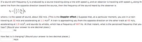 solved if a sound with frequency fs is produced by a source