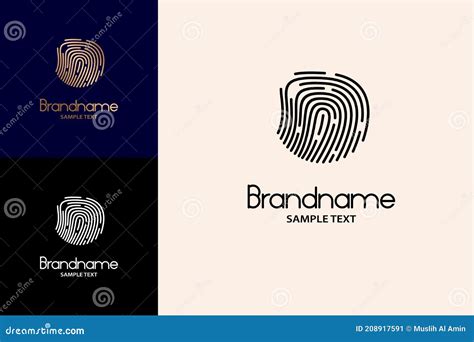 Modern Fingerprint Logo Design Stock Vector Illustration Of Pattern Print 208917591