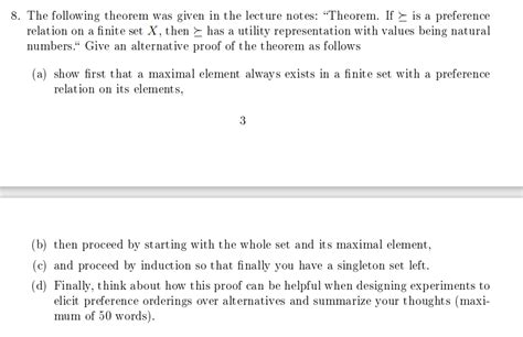 The Following Theorem Was Given In The Lecture Chegg