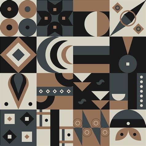 Premium Vector Abstract Geometric Pattern Design In Retro Style Vector Illustration