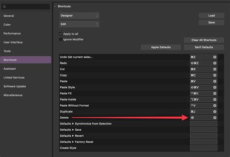 the delete key don t working v2 bugs found on macos affinity forum