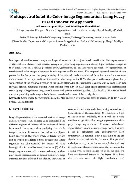 Multispectral Satellite Color Image Segmentation Using Fuzzy Based