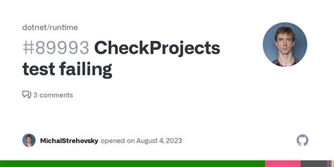 checkprojects test failing · issue 89993 · dotnet runtime · github