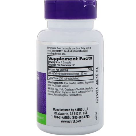 Natrol, DHEA, 25 mg, 90 Capsules - Everything Else