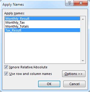 Microsoft Excel Tutorials Named Ranges