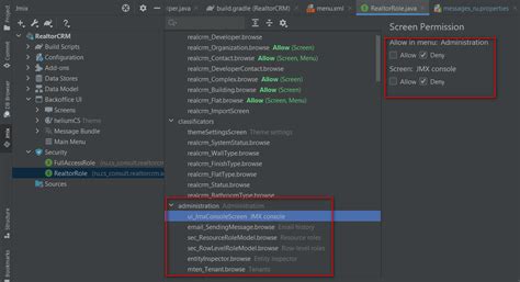 main menu customization support jmix