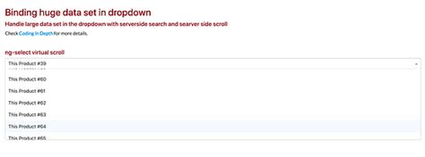 Angular Binding Dropdown With Huge Data Set By Coding In Depth