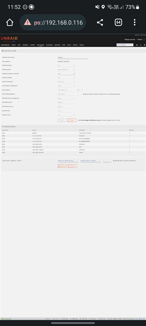 Issues With Connectivity General Support Unraid