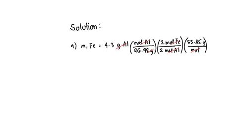 solved for the reaction shown calculate how many grams of each