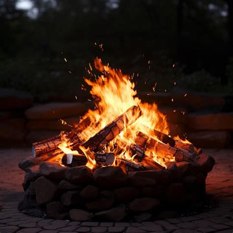 Premium AI Image There Is A Fire Pit With A Lot Of Logs In It Generative Ai