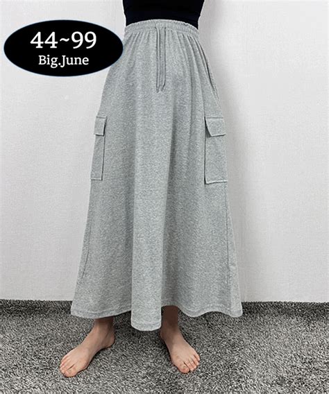 ~99 3xl 빅사이즈 카고 롱스커트🧡 데일리 스커트 롱스커트 밴딩 여름 봄 가을 면치마 데이트룩 페미닌 러블리 하비커버 꾸안꾸 밴딩 카고롱스커트 167 에이블리