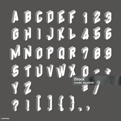 알파벳 설정합니다 3 D 벡터 일러스트레이션 디자인 있습니다 0에 대한 스톡 벡터 아트 및 기타 이미지 0 1 2 Istock