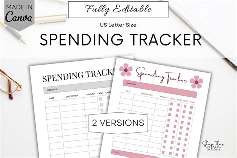 Editable Spending Tracker Canva Graphic By Sharp Flair Graphics · Creative Fabrica