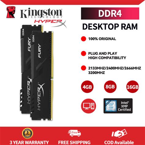 kingston hyperx fury new ddr4 ram desktop 4gb 8gb 16gb 2133mhz 2400mhz
