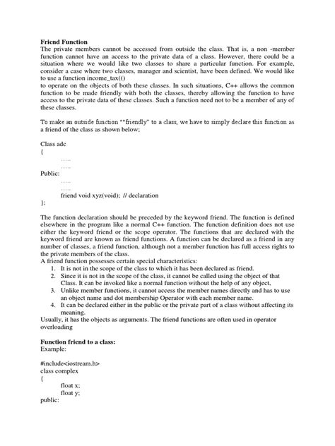 Friend Function Download Free Pdf Method Computer Programming