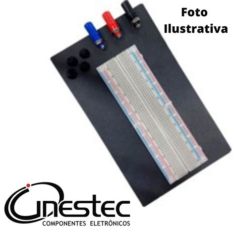 protoboard 830 furos com 3 bornes cinestec