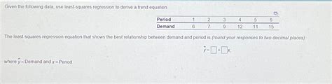 solved given the following data use least squares