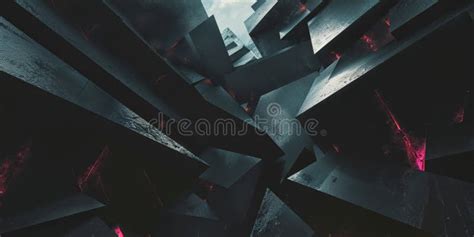 Abstract Dark Geometric Texture With Overlapping Black Panels And Shadows Stock Image Image Of