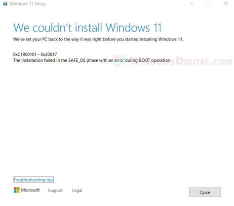 Windows 11 Installation Failed Safeos With Boot Operation R