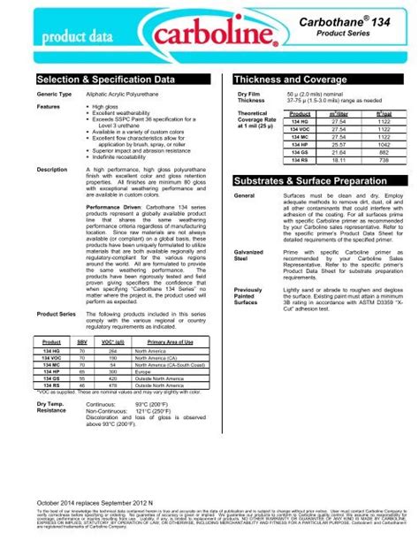 Carbothane 134 Series Pds Carboline