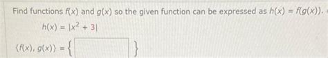 Solved Find functions f(x) and g(x) so the given function | Chegg.com