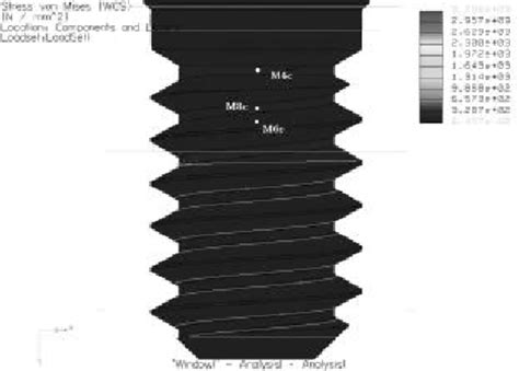 Schematic Image Of Stress Distribution On Abutment Screw In Model 2