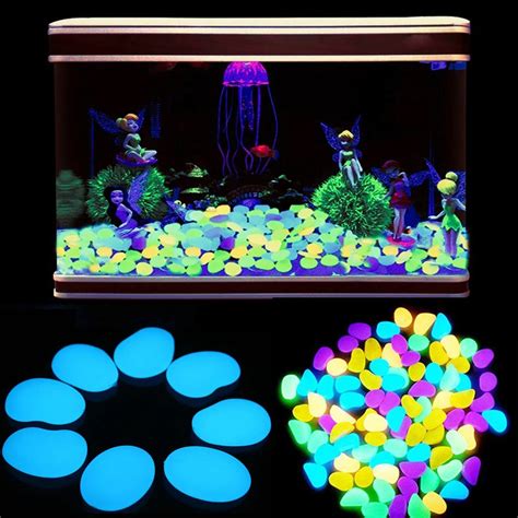 20 30 50 шт 100 шт аквариумные украшения камни светится в темноте светящиеся галечные камни