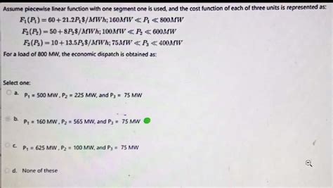 Solved Assume Piecewise Linear Function With One Segment One
