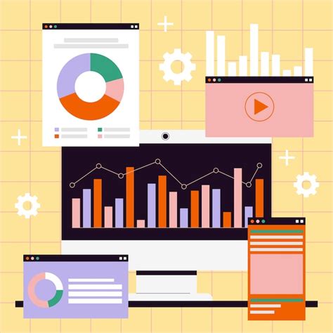 free vector flat design data driven illustration